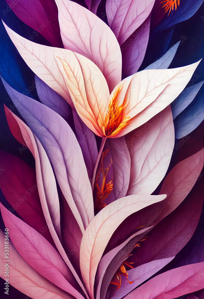 Concept art illustration of beautiful fantasy flowers Stock ...
