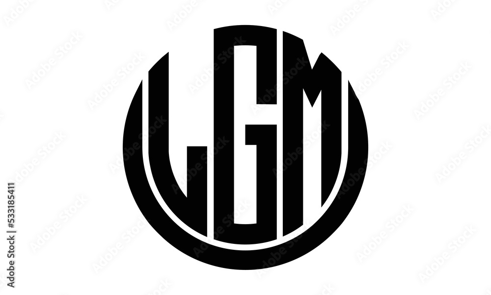 LGM shield in circle logo design vector template. lettermrk, wordmark ...