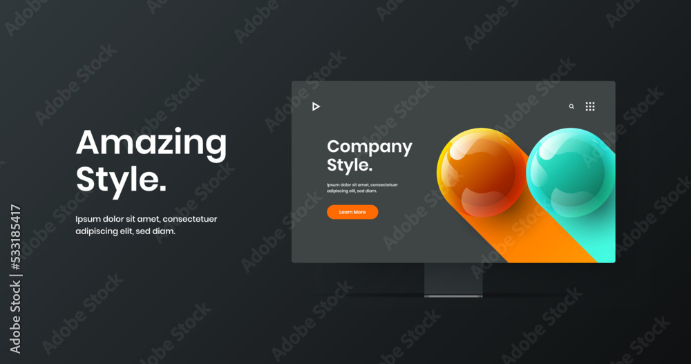 Simple computer monitor mockup landing page template. Premium site ...