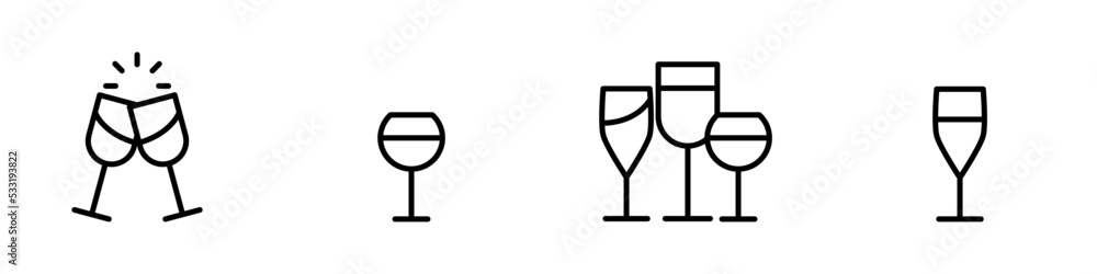 Conjunto de iconos de copas, Ilustración vectorial Stock Vector | Adobe ...