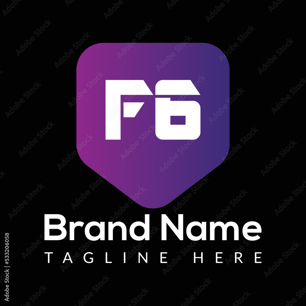 Abstract F6 letter modern initial lettermarks logo design Stock Vector ...