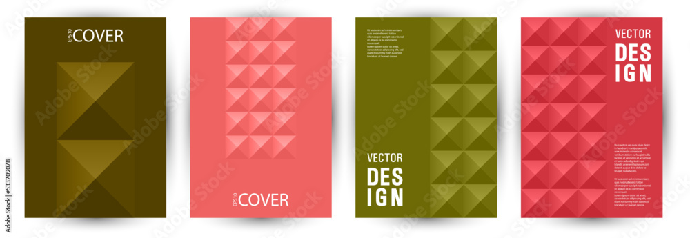 Office brand book front page layout bundle vector design. Bauhaus style ...
