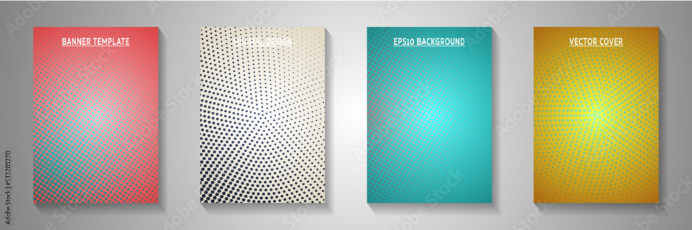 Poster Modern dot screen tone gradation title page templates vector ...