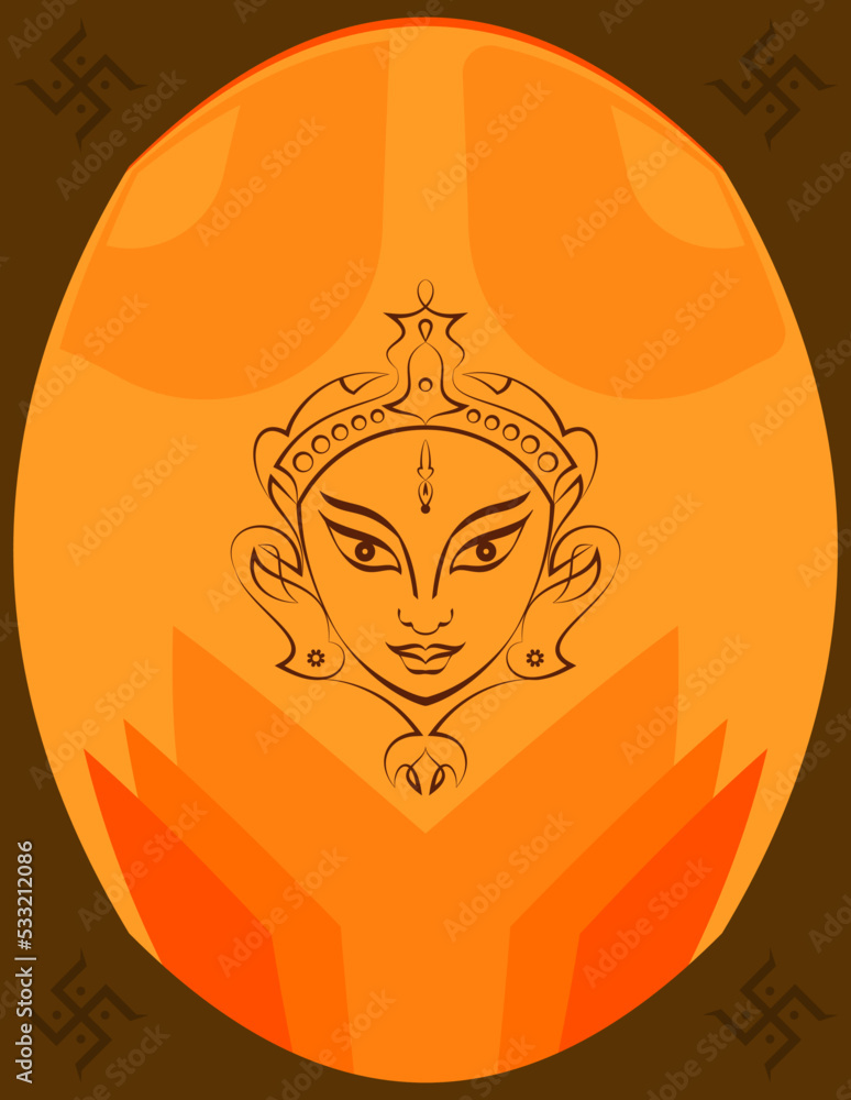 Durga Goddess Of Power, Divine Mother Of The Universe Stock Vector ...