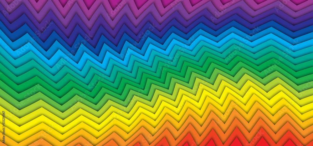 CMYK or RGB color wheel wave. Rainbow stripes background cyan, magenta ...