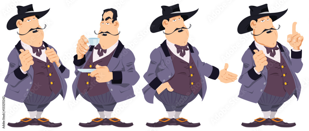 Rich cowboy of ancient west. Illustration for internet and mobile ...