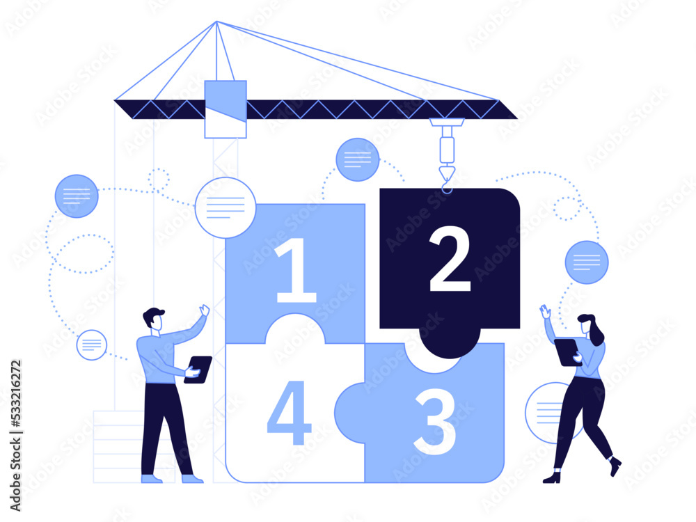 Vector business concept. Team work, team building, corporate ...