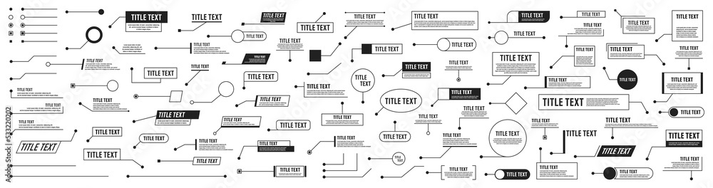 Set of Сallouts titles. Hud callout titles. Callout bar labels, window ... Set of Сallouts titles. Hud callout titles. Callout bar labels, window ...