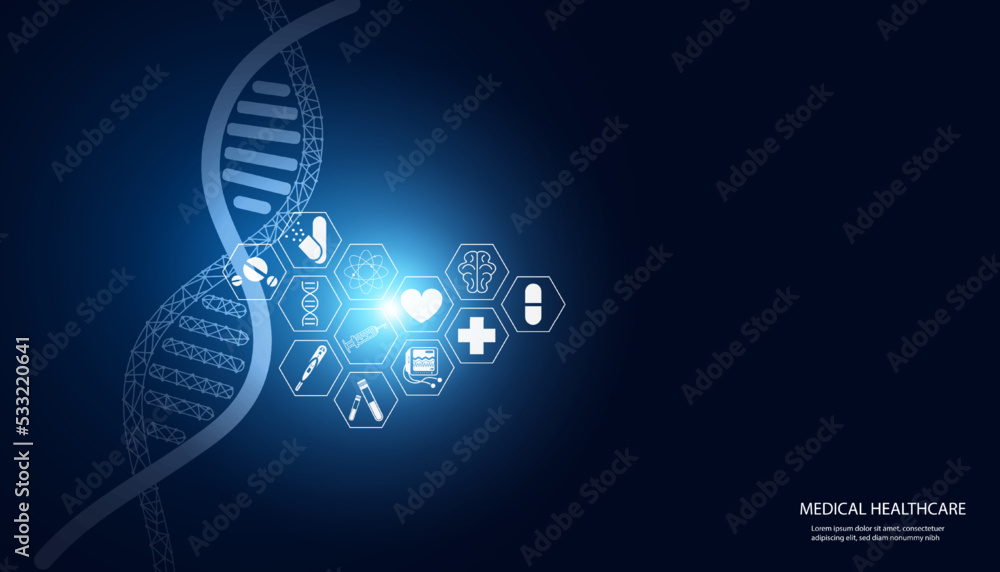 Abstract, healthcare, innovation, medical research, concept, dna ...