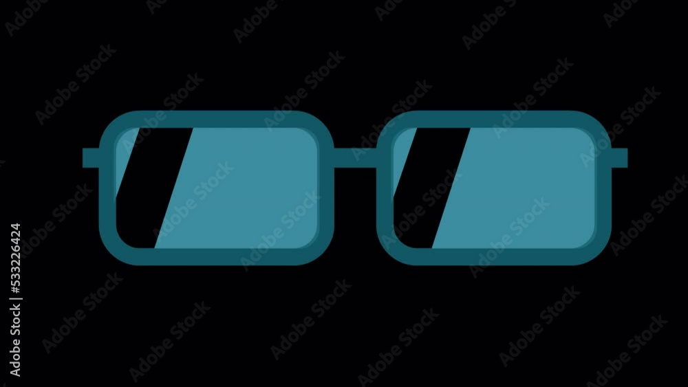 Cartoon glass reflection animation, transparent background alpha ...