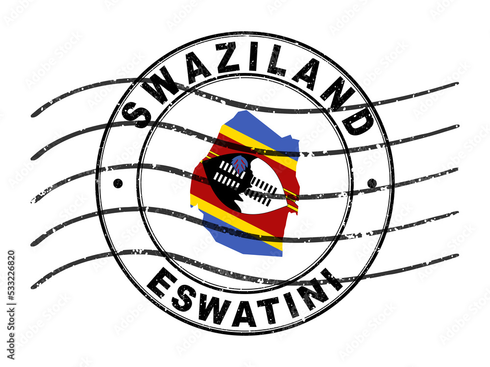 Map of Swaziland, Postal Passport Stamp, Travel Stamp Stock ...