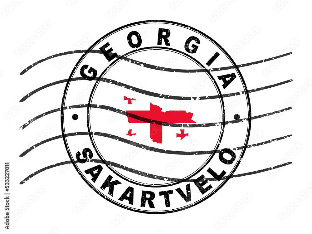 Map of Georgia, Postal Passport Stamp, Travel Stamp Stock Illustration ...