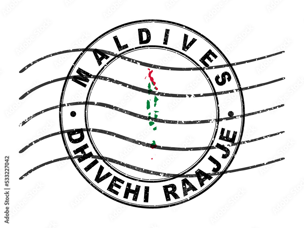 Map of Maldives, Postal Passport Stamp, Travel Stamp Stock Illustration ...