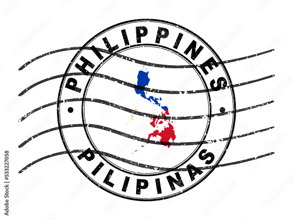 Map of Philippines, Postal Passport Stamp, Travel Stamp Stock ...