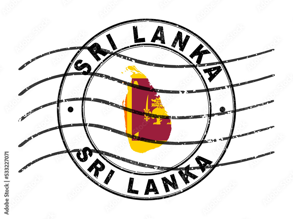 Map of Sri Lanka, Postal Passport Stamp, Travel Stamp Stock ...