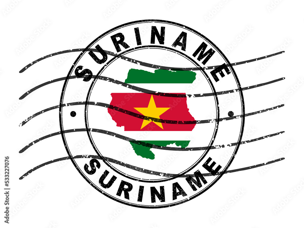 Poster Map of Suriname, Postal Passport Stamp, Travel Stamp – Wall Art ...