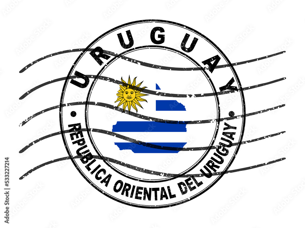 Map of Uruguay, Postal Passport Stamp, Travel Stamp Stock Illustration ...