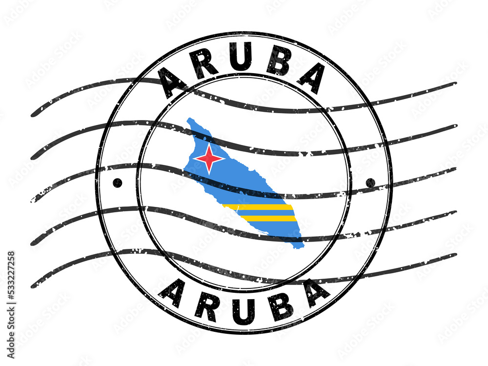 Map of Aruba, Postal Passport Stamp, Travel Stamp Stock Illustration ...