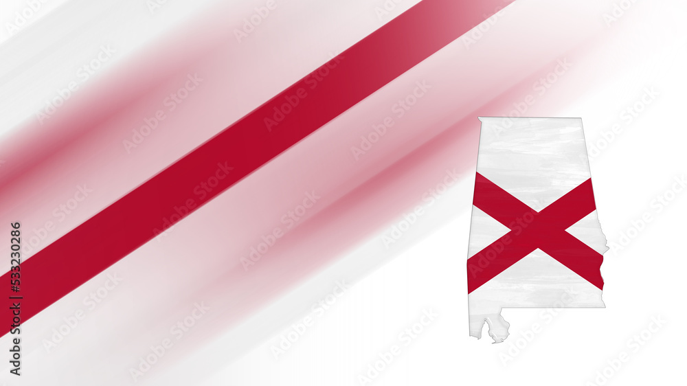 Map of Alabama, flag map Stock Illustration | Adobe Stock