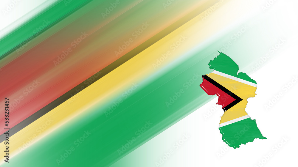 Map of Guyana, flag map Stock Illustration | Adobe Stock