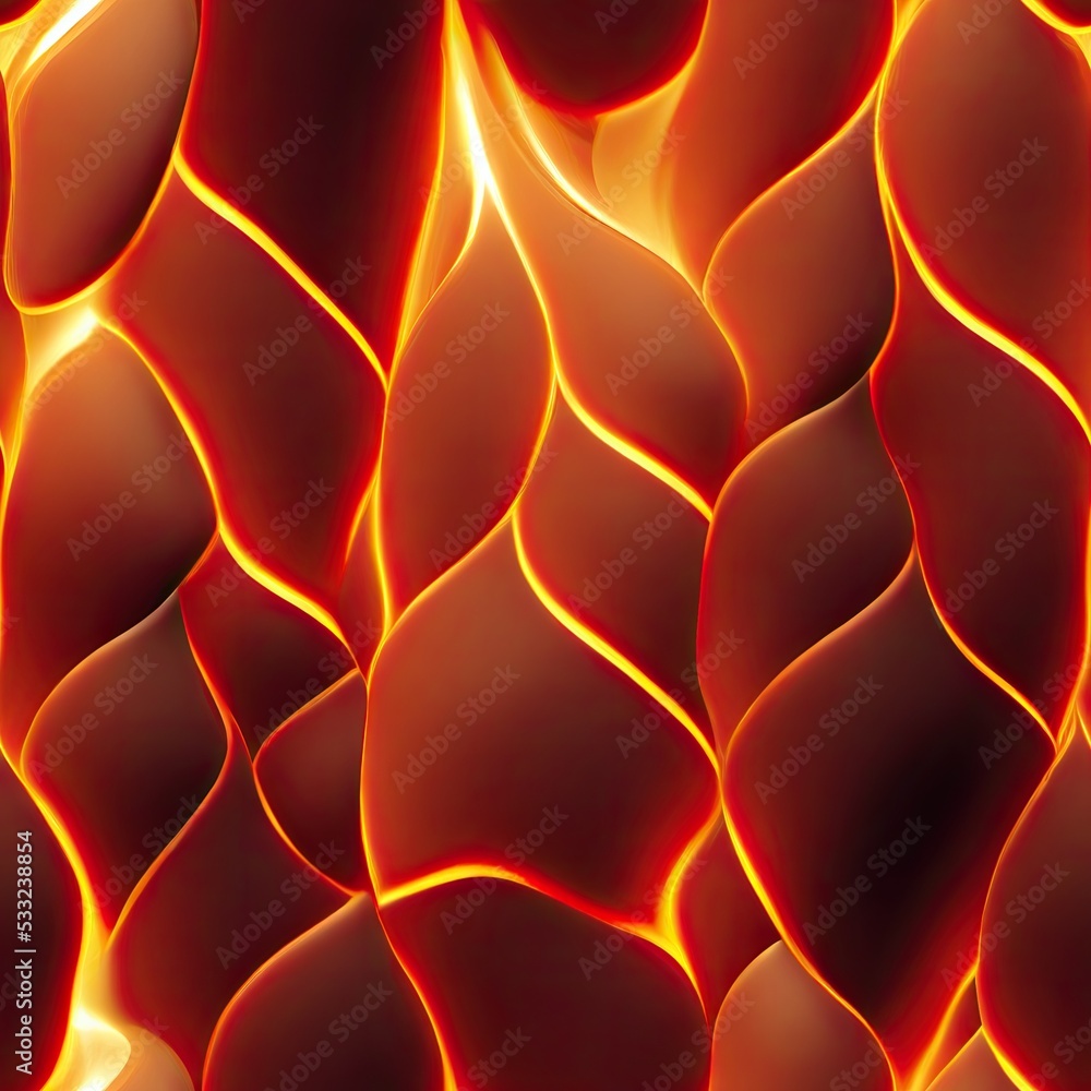 Stones of fire in a path on lava texture background and tile template ...