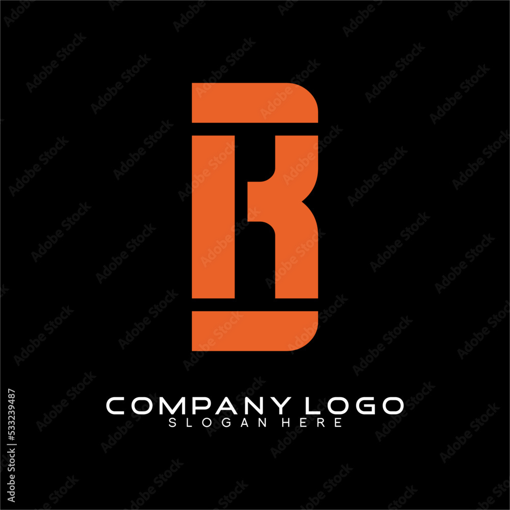 Vector logo design letter R and K. Stock Vector | Adobe Stock