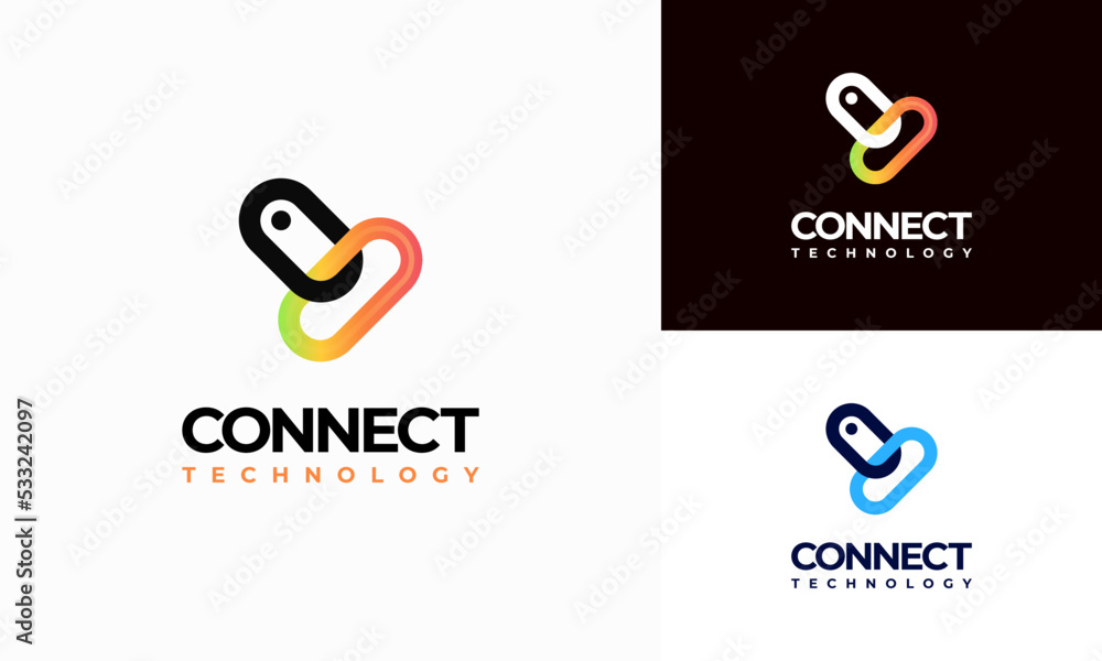 Link Connection Technology logo designs concept vector, Digital Link ...