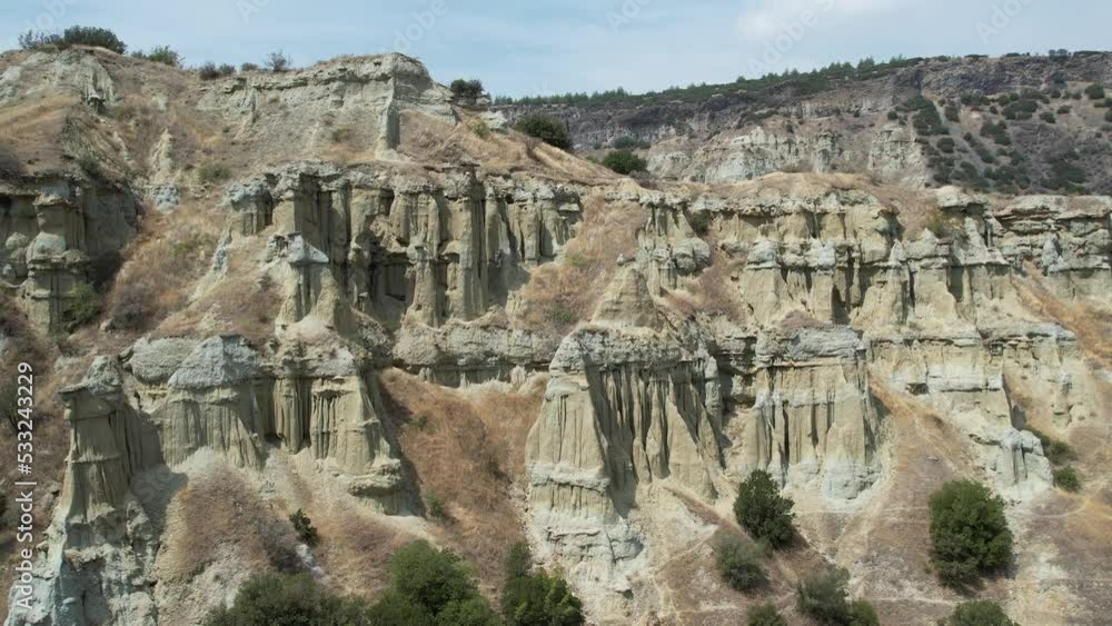 Kula Fairy Chimneys, Kula Geopark at location Manisa, Turkey. Kula ...