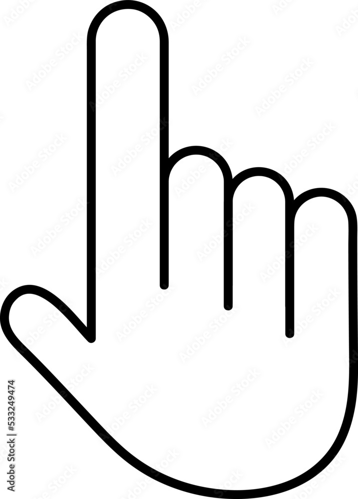 Hand cursor icon click. Hand click icon. Finger pointer isolated vector ...