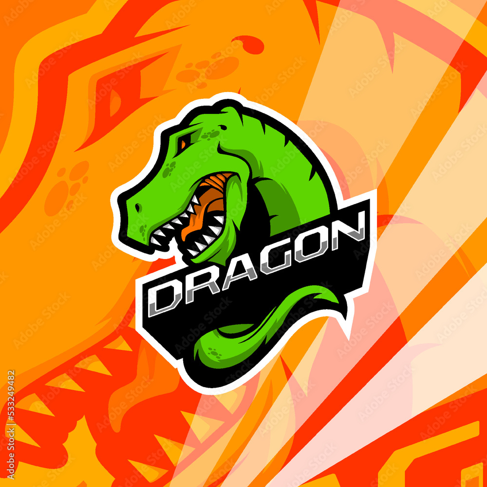 Angry t-rex dinosaur esport gaming mascot logo illustration ...