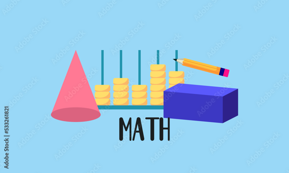 Cartoon maths elements background, education logo Stock Vector | Adobe ...