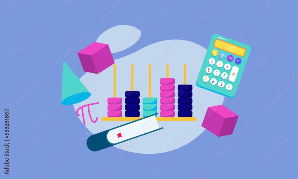 Cartoon maths elements background, education logo Stock Vector | Adobe ...