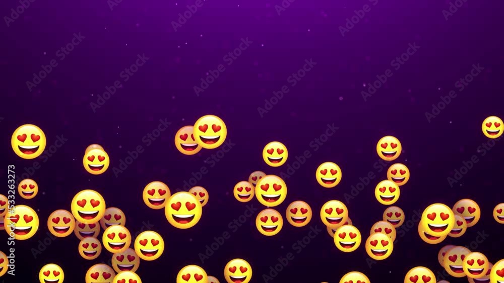 Abstract Love With Emoji Heart Eye Smiley Emoticon Balls And Glitter ...