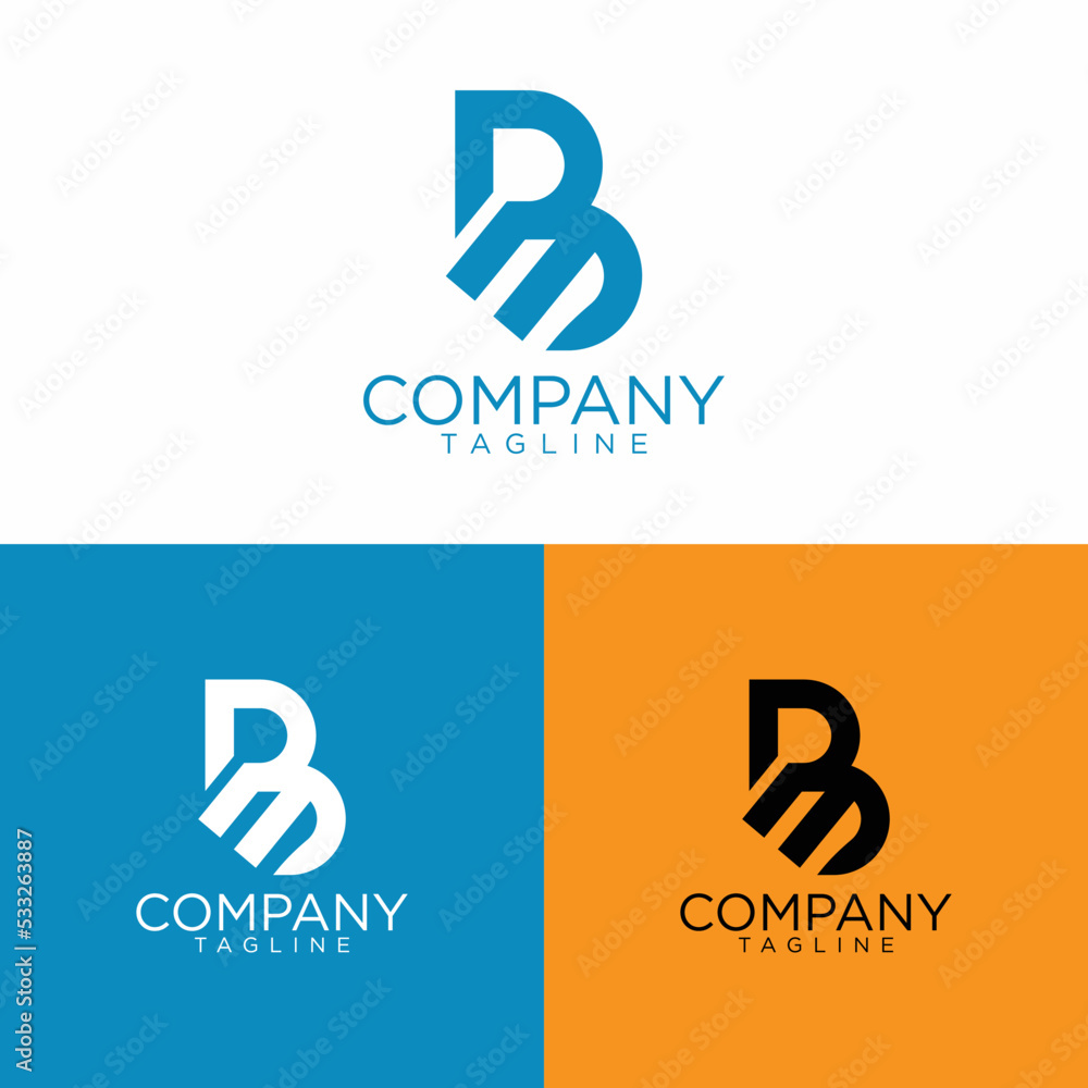 bm logo design and premium vector templates Stock Vector | Adobe Stock