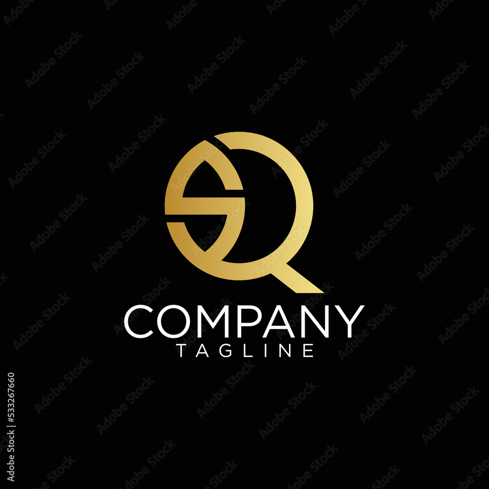 sq logo design and premium vector templates Stock Vector | Adobe Stock