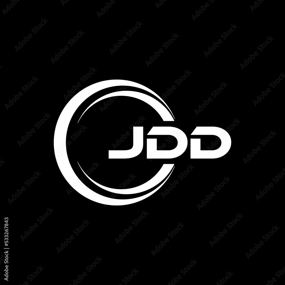 JDD letter logo design with black background in illustrator, cube logo ...