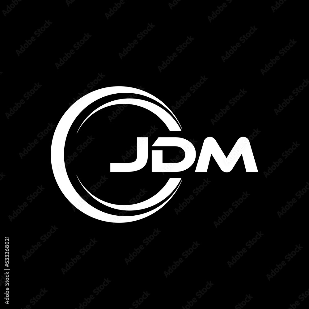 JDM letter logo design with black background in illustrator, cube logo ...