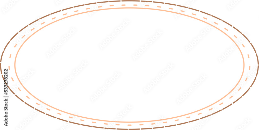 Oval Border Frames Isolated on White Background. Trendy design element ...