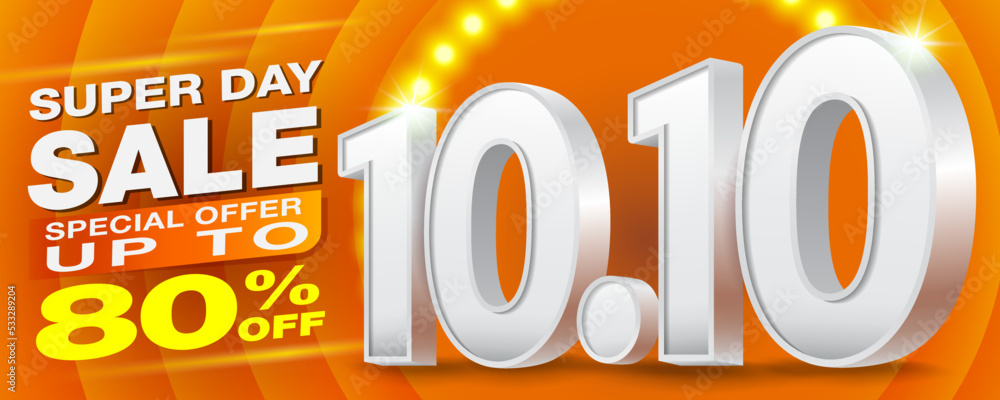 10.10 Super day sale Banner design Big promotion to support the nine ...