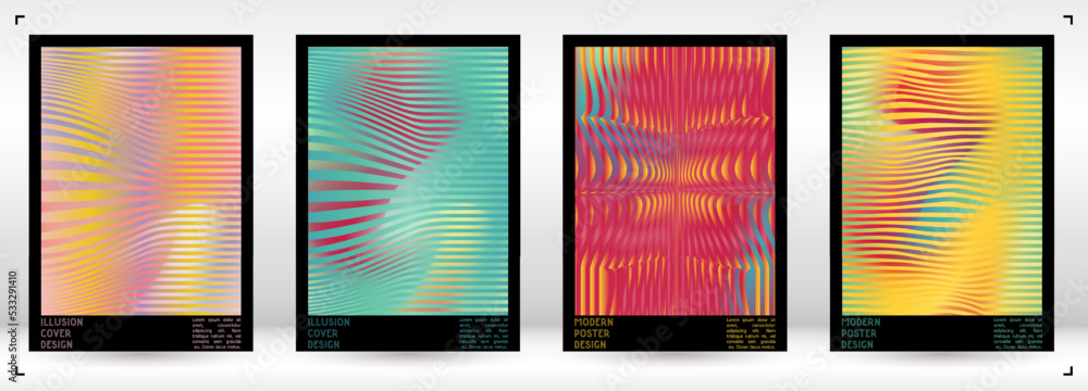 Geometrical Poster Design with Optical Illusion Effect. Minimal ...