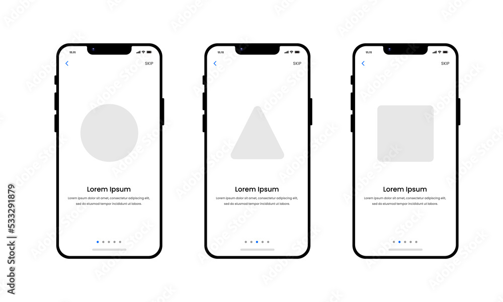 Mockup UI/UX design introduces the user to the application before using ...