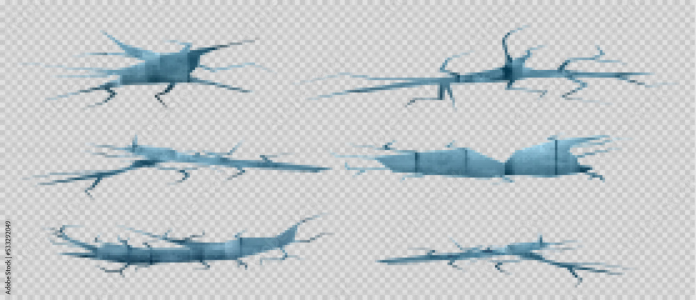 Ground cracks png set isolated on transparent background. Realistic ...