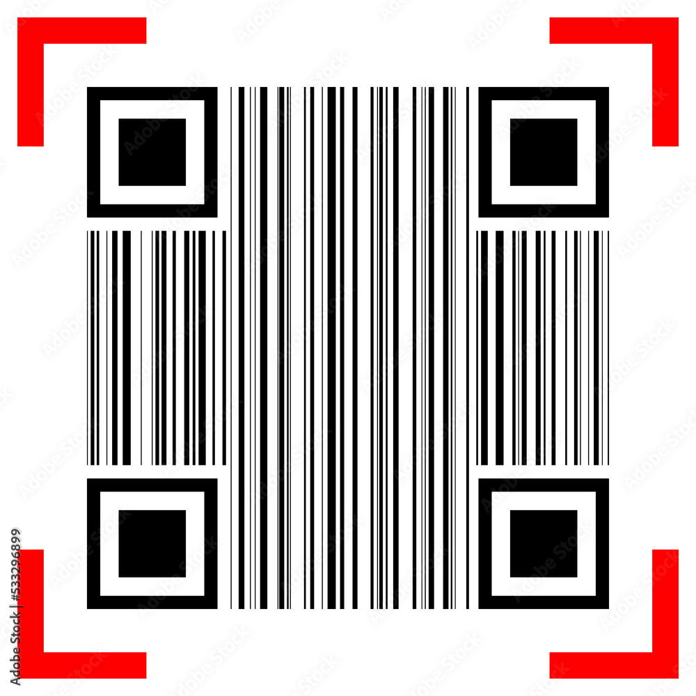 barcode and qr code with red scanner on white,vector illustration Stock ...
