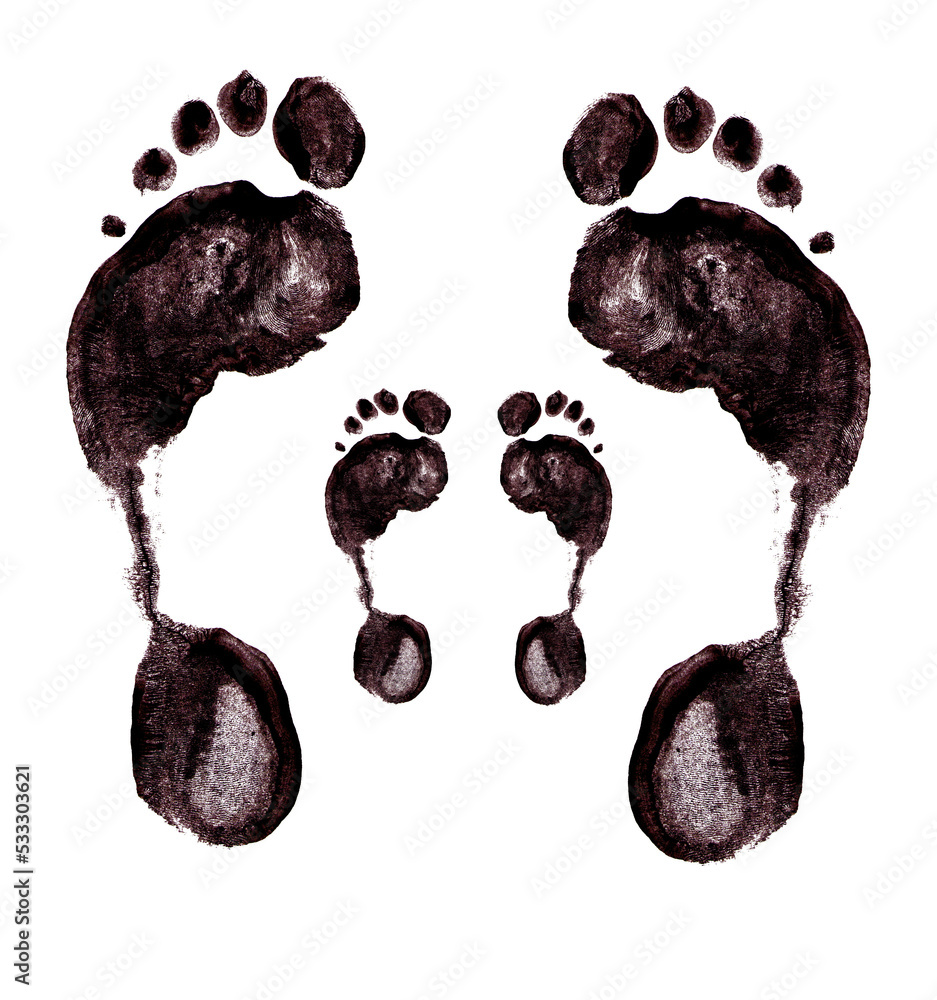 Protect me - human footprints on transparent background Stock ...
