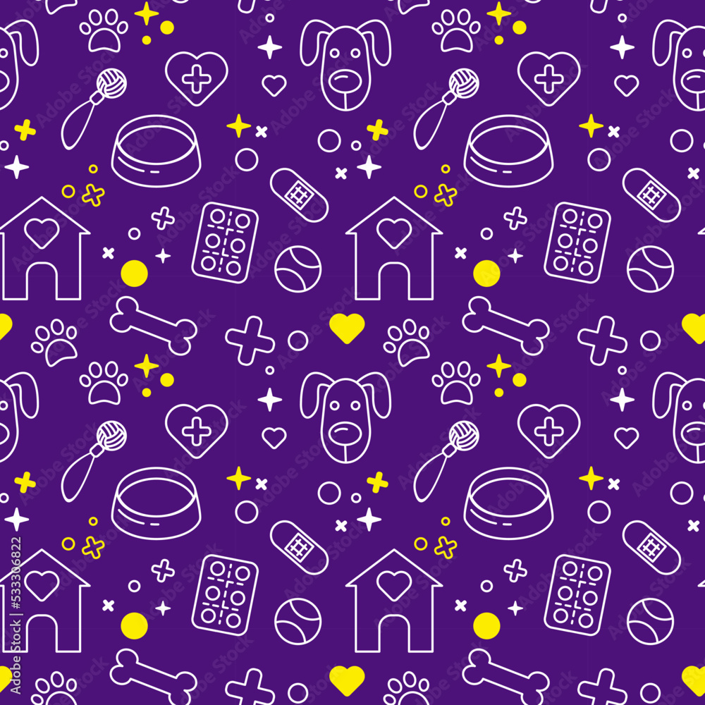 Vector seamless pattern and backgrounds with trendy linear icons ...