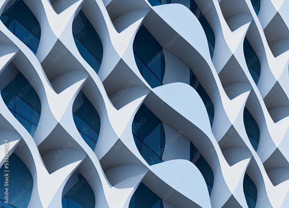 Modern facade of a building, minimalist architecture, colored ...