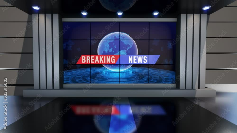 3D Virtual TV Studio News, Backdrop For TV Shows .TV On Wall.3D Virtual ...