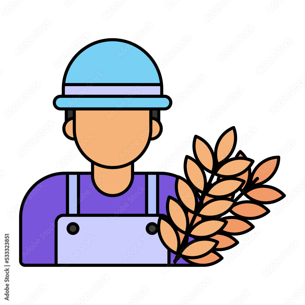 Sharecropper Concept, farmhand vector color icon design, Farm and ...