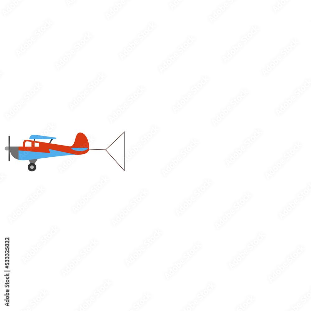 Plane pulling banner for ads Stock Illustration | Adobe Stock