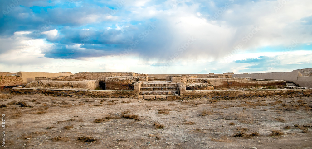 Ruins of the ancient city of Sauran. Historical place of Kazakhstan ...